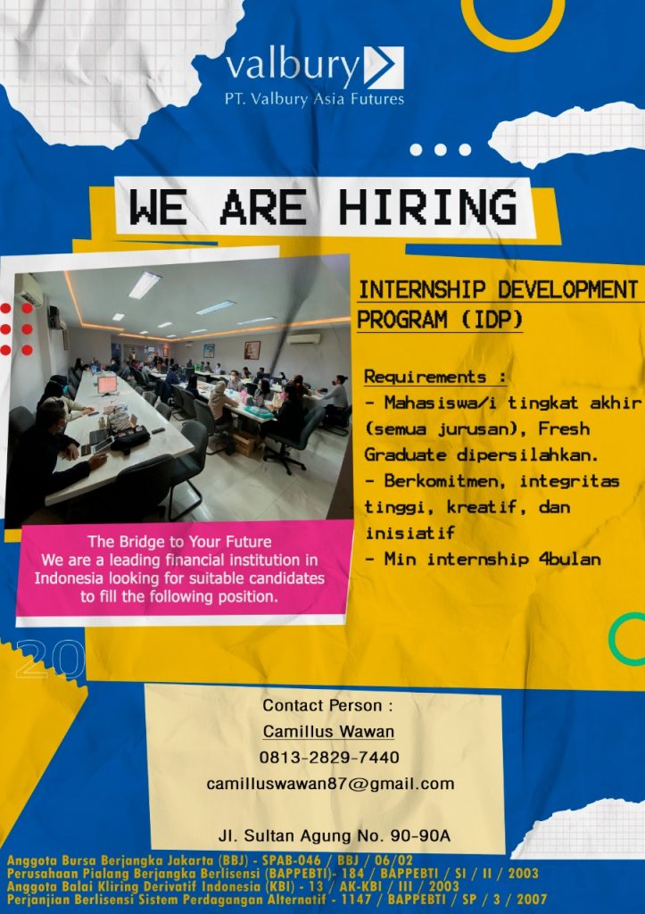 Internship Development Program @ PT Valbury Asia Futures – SCU