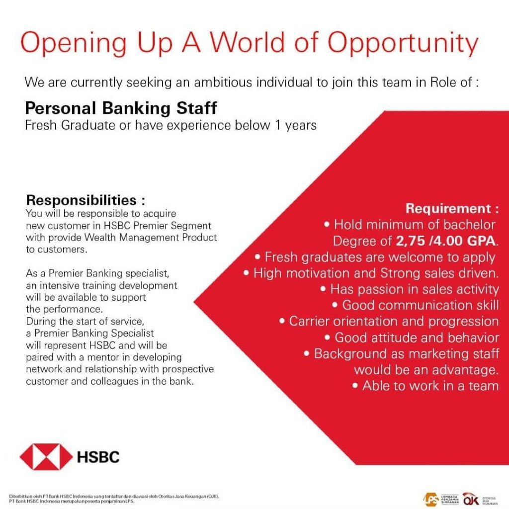 Personal Banking Staff @ HSBC – SCU