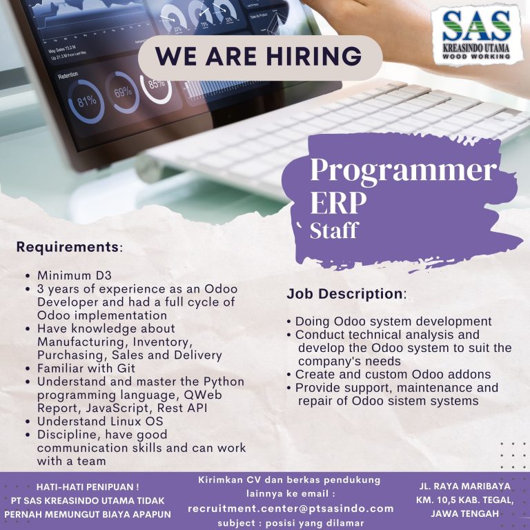 Programmer ERP Staff @ PT SAS Kreasindo Utama – SCU