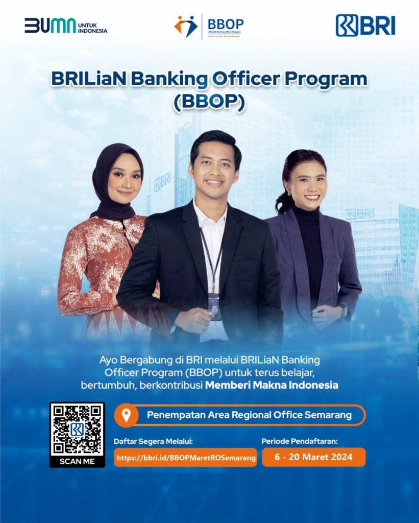 Lowongan Kerja Maret 2024 – BRI – Brilian Banking Officer Program – SCU