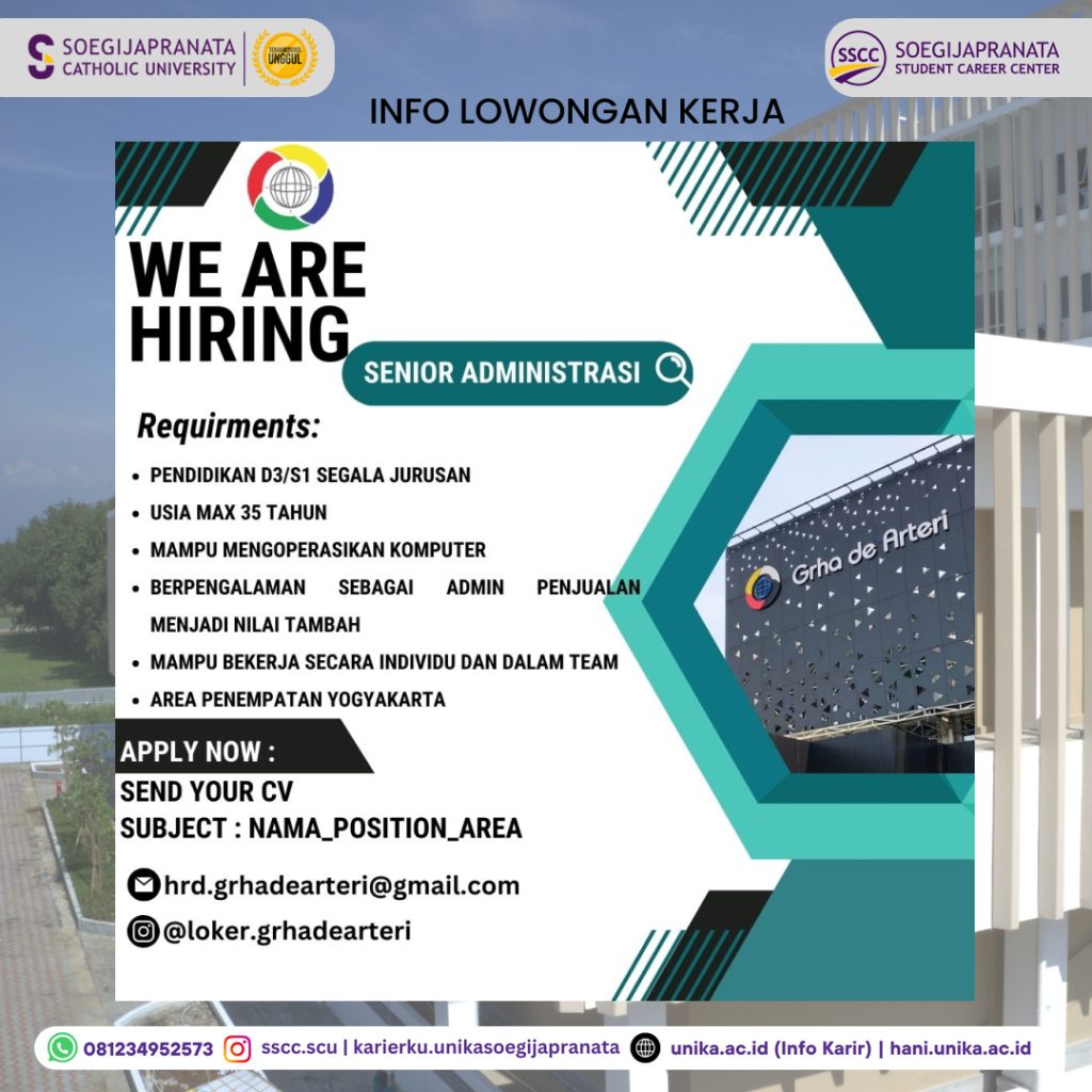 Loker Oktober 2024 – Grha de Arteri Group || Senior Administrasi (Yogya ...