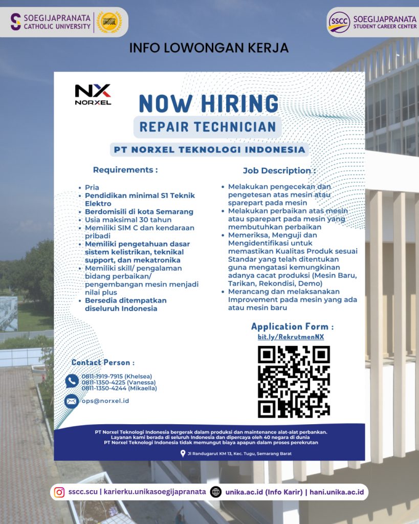 Loker Juli 2025 – PT. NORXEL TEKNOLOGI INDONESIA || Job Vacancy – SCU