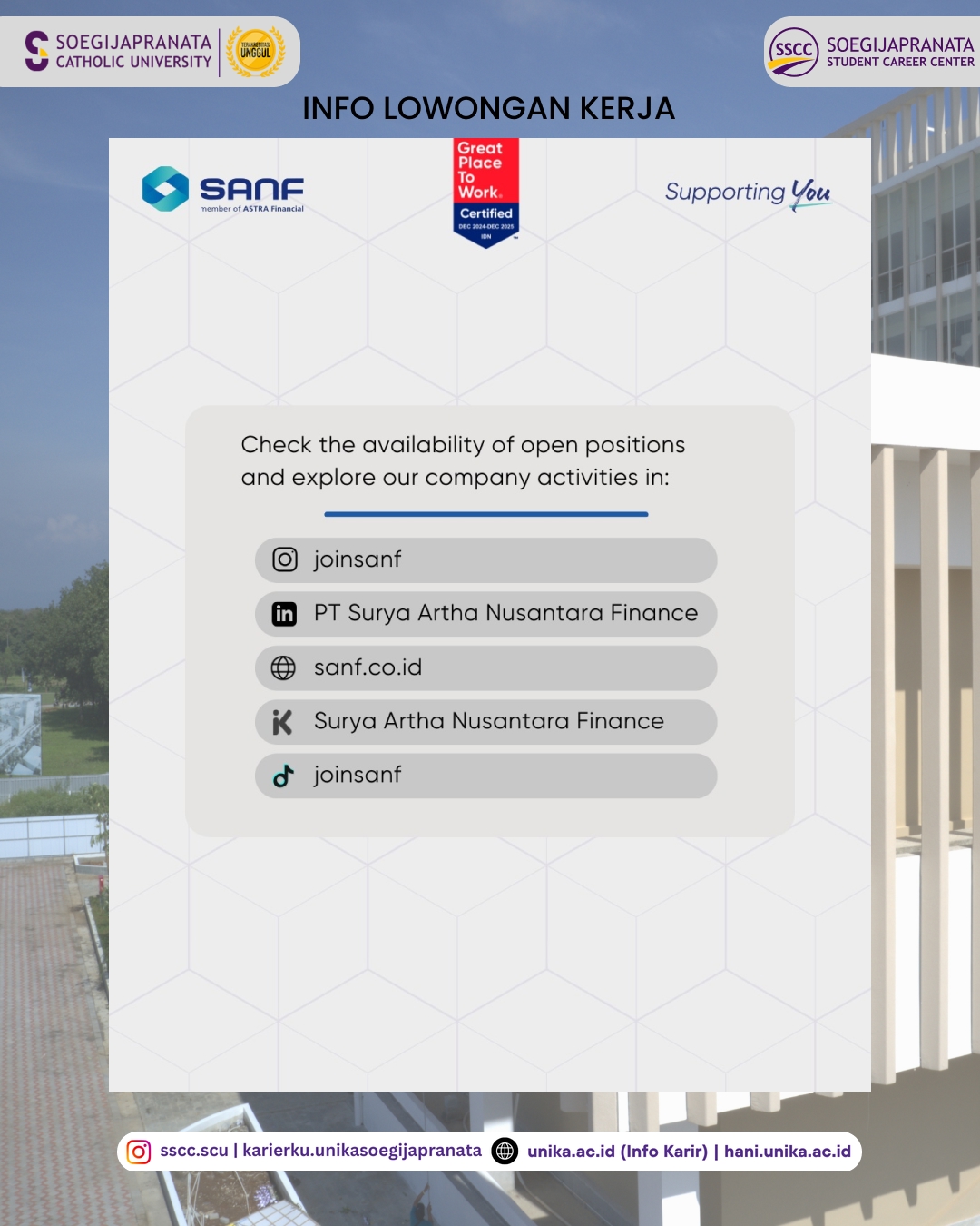 Loker Agustus 2025 – PT SURYA ARTHA NUSANTARA FINANCE(SANF) || Job ...