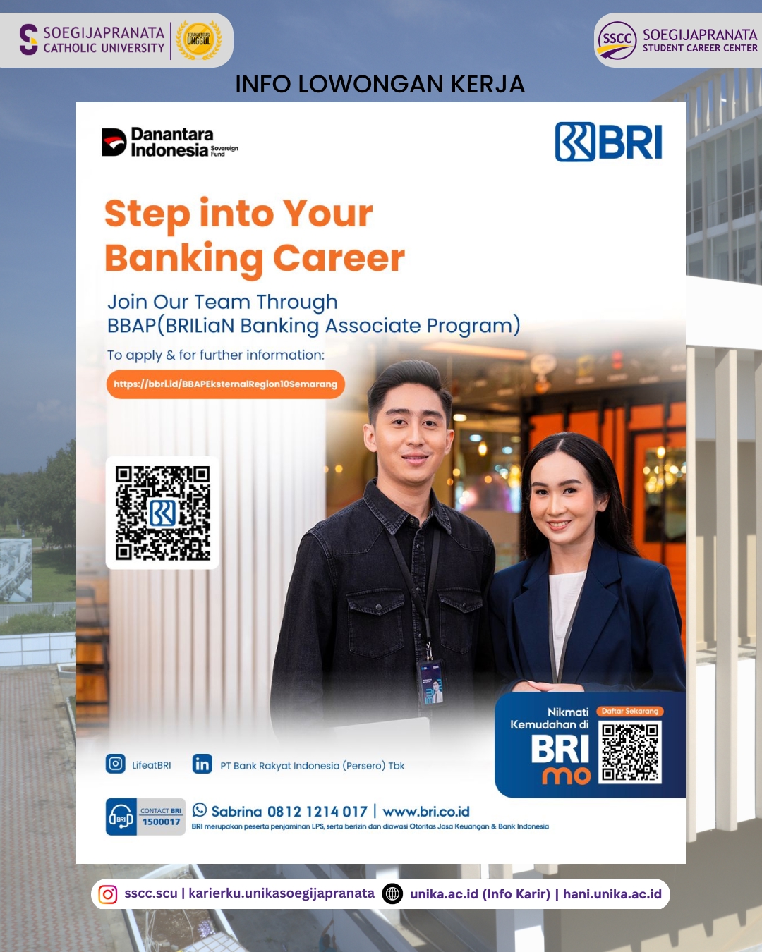 Loker Agustus 2025 – BANK RAKYAT INDONESIA(BRI) || Job Vacancy – SCU